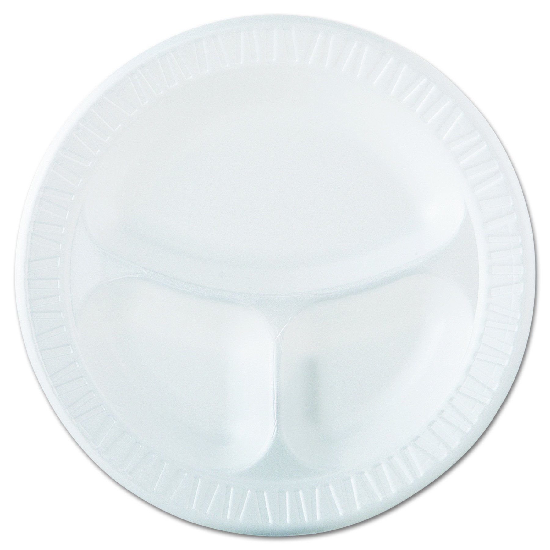 Dart 10CPWQR 10.25 in White Laminated Foam 3 Comp Plate (Case of 500)