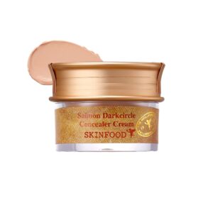 skinfood salmon dark circle concealer cream #1 - concealer for dark circles - under eye concealer for dark spots and wrinkles - full coverage under eye concealer - 0.35 oz/10 g (salmon blooming)