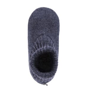 MUK LUKS Men's Morty Ragg Wool Slipper Sock, Navy, Large