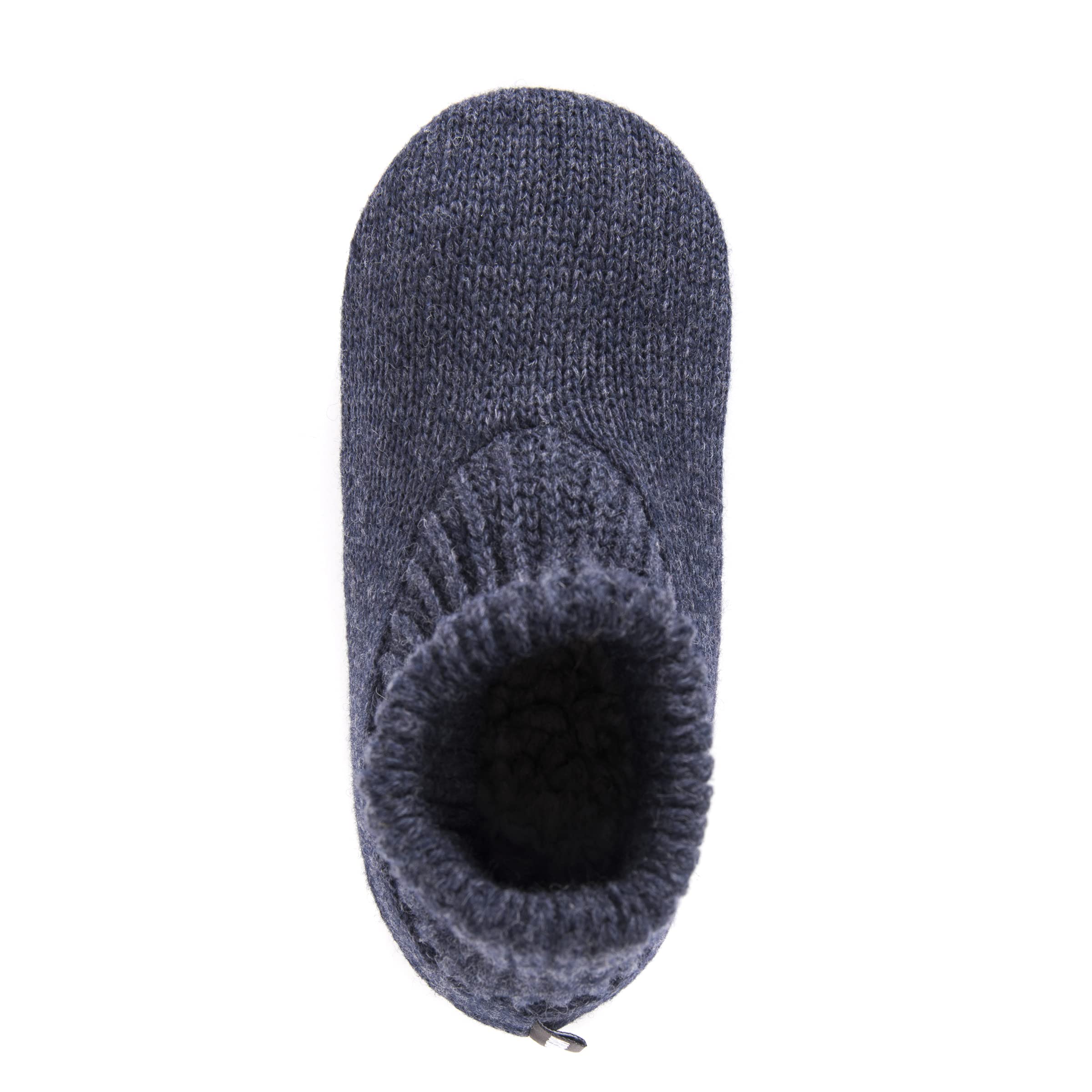 MUK LUKS Men's Morty Ragg Wool Slipper Sock, Navy, Large