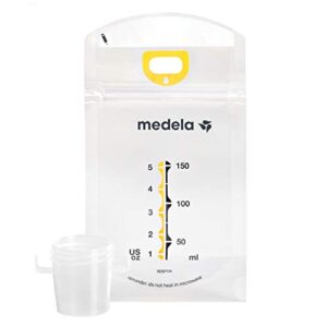 Medela Pump & Save Breast Milk Storage Bags, 20 Count Pack, Breastmilk Freezer Bags, Pour or Pump Directly into Bags with Included Easy Connect Adaptors, Made Without BPA