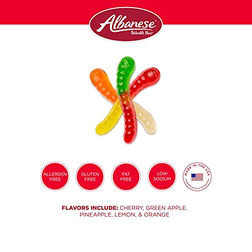 Albanese World's Best Mini Assorted Fruit Gummi Worms, 5lbs of Easter Candy, Great Easter Basket Stuffers