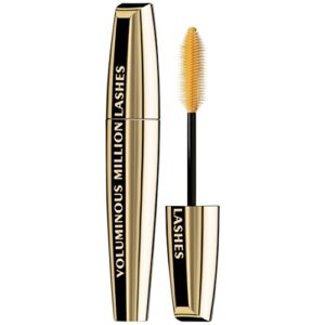 l’oreal paris makeup voluminous million lashes mascara, volumizing collagen infused eye makeup, amplifying mascara brush, washable, black brown, 0.3 fl oz., 1 count