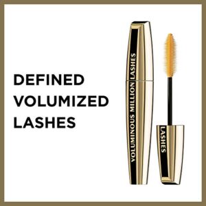 L’Oreal Paris Makeup Voluminous Million Lashes Mascara, Volumizing Collagen Infused Eye Makeup, Amplifying Mascara Brush, Washable, Black Brown, 0.3 Fl Oz., 1 Count