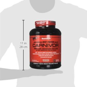 MuscleMeds, Carnivor Beef Protein Isolate Powder 56 Servings, Chocolate, 72 Ounce,4.19 Pound (Pack of 1),002542