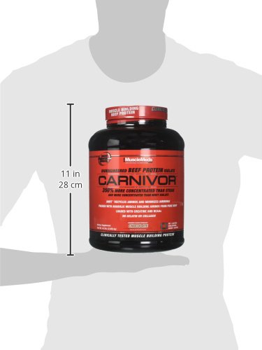 MuscleMeds, Carnivor Beef Protein Isolate Powder 56 Servings, Chocolate, 72 Ounce,4.19 Pound (Pack of 1),002542