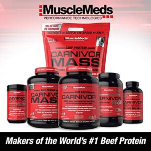 MuscleMeds, Carnivor Beef Protein Isolate Powder 56 Servings, Chocolate, 72 Ounce,4.19 Pound (Pack of 1),002542