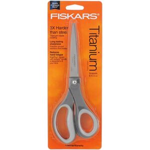 softgrip straight titanium scissors, 8-in.