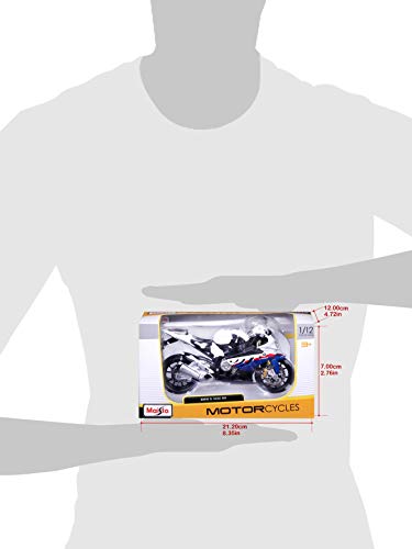 Maisto 1/12 BMW S1000Rr Motorcycle, White/Red/Blue Multi