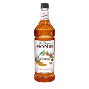 monin - caramel syrup, rich and buttery, great for desserts, coffee, and cocktails, gluten-free, non-gmo (1 liter)