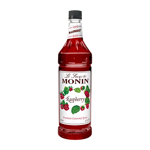 Monin - Raspberry Syrup, Sweet and Tart, Great for Cocktails and Lemonades, Gluten-Free, Non-GMO (1 Liter)