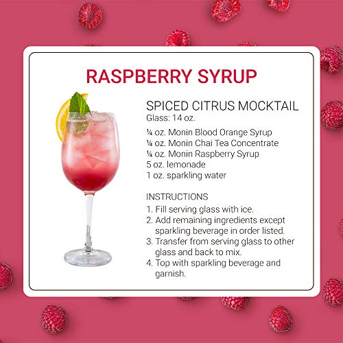 Monin - Raspberry Syrup, Sweet and Tart, Great for Cocktails and Lemonades, Gluten-Free, Non-GMO (1 Liter)