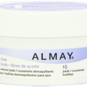 Almay Oil Free Eye Makeup Remover Pads, 15 Count in 1 box