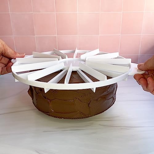 Ateco 1328 Cake Portion Marker, 14 or 16 Slices, Works for Cakes Up To 16-Inches Diameter, White