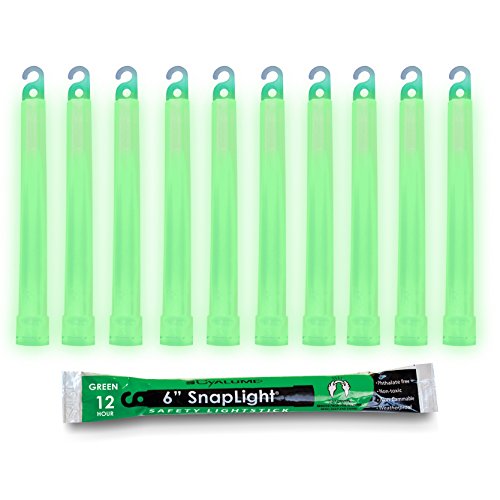 Cyalume Glow Sticks Military Grade Lightstick - Premium Green 6” SnapLight Emergency Chemical Light Stick with 12 Hour Duration , 10 Pack