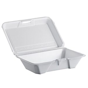 dart 206ht1 white foam container, 9"x6"x3" - 200 per case