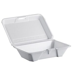 Dart 206HT1 White Foam Container, 9"x6"x3" - 200 per case