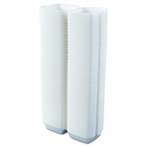 Dart 60HT1 6 in Lg Sandwich Foam Hinged Container (Case of 500), White,5.9" Length x 6" Width x 3" Height