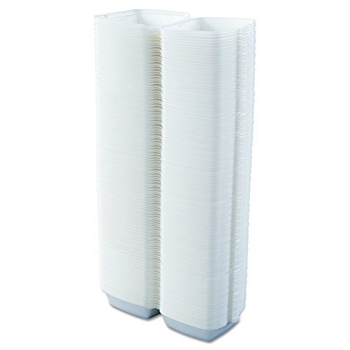 Dart 60HT1 6 in Lg Sandwich Foam Hinged Container (Case of 500), White,5.9" Length x 6" Width x 3" Height