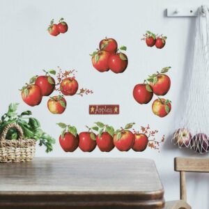 roommates rmk1570scs rustic country apples peel and stick wall decals