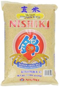 nishiki premium brown rice, 15-pounds bag