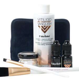 Vitiligo Vanquish Cosmetic Camouflage Kit by Fake Bake Liquid Concealer, Long Lasting Natural Color Customization Eliminates Appearance of Skin Depigmentation For Women & Men - Cover Lasts For Days