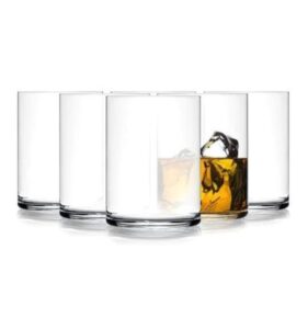 luigi bormioli top class 15.25 oz thin all purpose glass, set of 6 drinking glasses, son.hyx high tech blown crystal glass, for cocktail, ice tea, water, juice, made in italy