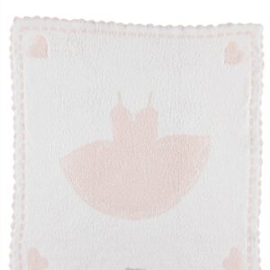 Barefoot Dreams CozyChic Scalloped Receiving Blanket - Pink & Tutu,30" x 32"