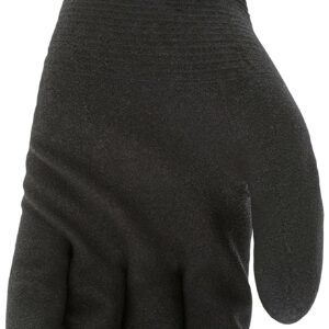 MCR Safety Gloves N9690FCM Ninja ICE Insulated Work Gloves 15 Gauge Black Nylon with Acrylic Terry Interior, HPT Coated, Medium, 1 Pair