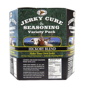 Hi Mountain Jerky Seasoning and Cure Kit - VARIETY PACK #1: Original, Mesquite, Hickory, Cracked Pepper N’ Garlic, & Cajun Flavors. Create Delicious & Flavorful Jerky at Home