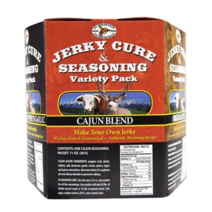 Hi Mountain Jerky Seasoning and Cure Kit - VARIETY PACK #1: Original, Mesquite, Hickory, Cracked Pepper N’ Garlic, & Cajun Flavors. Create Delicious & Flavorful Jerky at Home