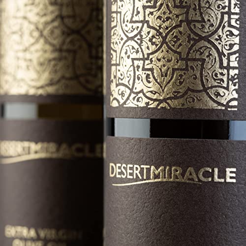 Desert Miracle Cold Pressed Polyphenol Rich Moroccan Olive Oil, First Cold Pressed EVOO From Morocco, Extra Virgin Organic Olive Oil, Gold Medals Awards Winning Olive Oil,Kosher for Passover, 500 mL