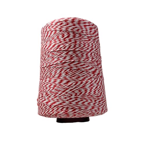 Regency Wraps Baker's Twine Cone, Colorful String for Tying Pastry Boxes, Wrapping Baked Goods, Gifts and DIY Crafts, 2,046 ft, Pack of 1, Red/White