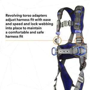 3M 1113124 DBI-SALA ExoFit X300 Comfort Construction Positioning Safety Harness, Construction Fall Protection, Aluminum Back and Hip D-Rings, Auto-Locking Quick Connect Leg and Chest Buckles, Medium