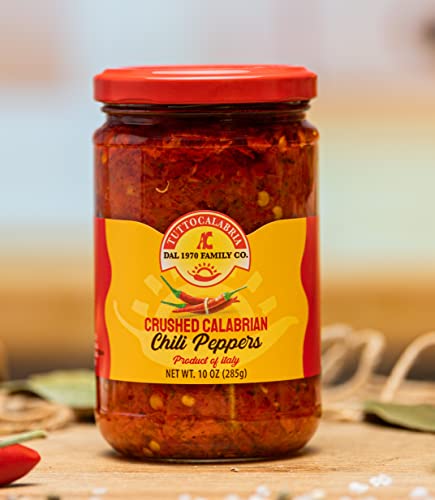 Crushed Calabrian Chili Pepper, Paste/Spread/Sauce, Hot, Savory, Delicious, TuttoCalabria,10 oz, (285g)