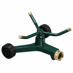 3-arm metal sprinkler with wheel base