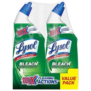 lysol toilet bowl cleaner w. bleach, 48oz (2x24oz), 10x cleaning power