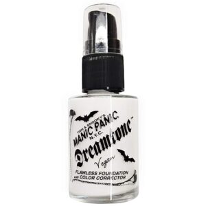 manic panic dreamtone flawless white liquid foundation - full coverage white foundation and color corrector with demi matte finish - cosplay, halloween makeup, & everyday use (0.96oz)