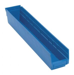 quantum storage systems economy shelf bin, 23-5/8 in. x 4-1/8 in. x 4 in., blue