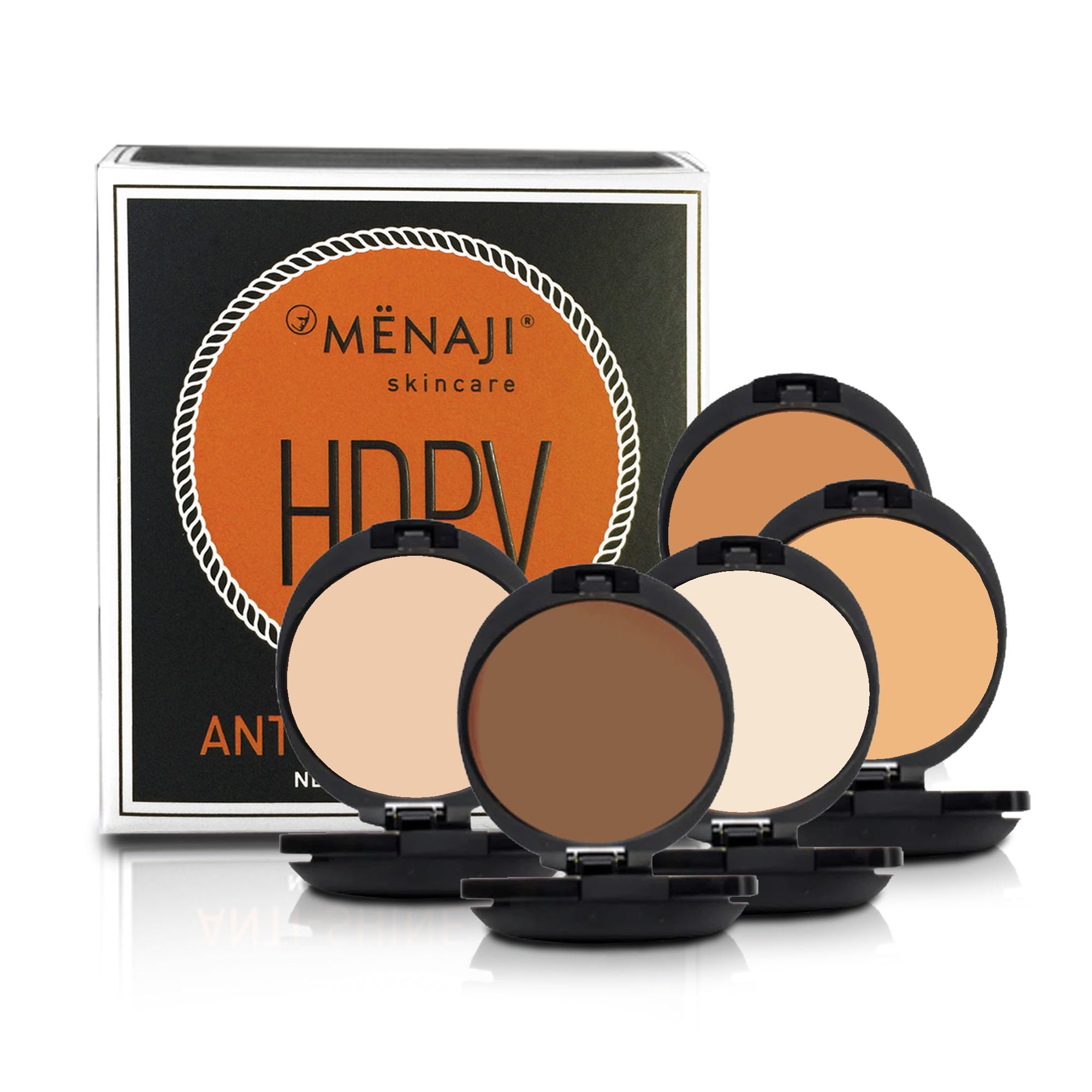 Menaji HDPV Anti-Shine Powder (Medium) | Anti-Shine Face Make-Up for Men | High-Definition Face Powder | Skin-Friendly Face Powder for Men | All-Occasion Face Powder | Contains Vitamin C & E