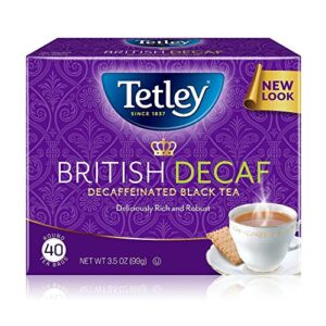 tetley british blend decaffeinated black tea, 40 tea bags