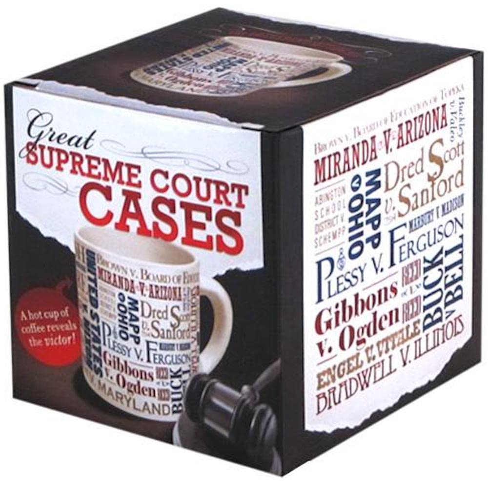 Supreme Court Heat Changing Mug - Add Coffee or Tea to Reveal the Winners of Famous Supreme Court Cases - Comes in a Fun Gift Box