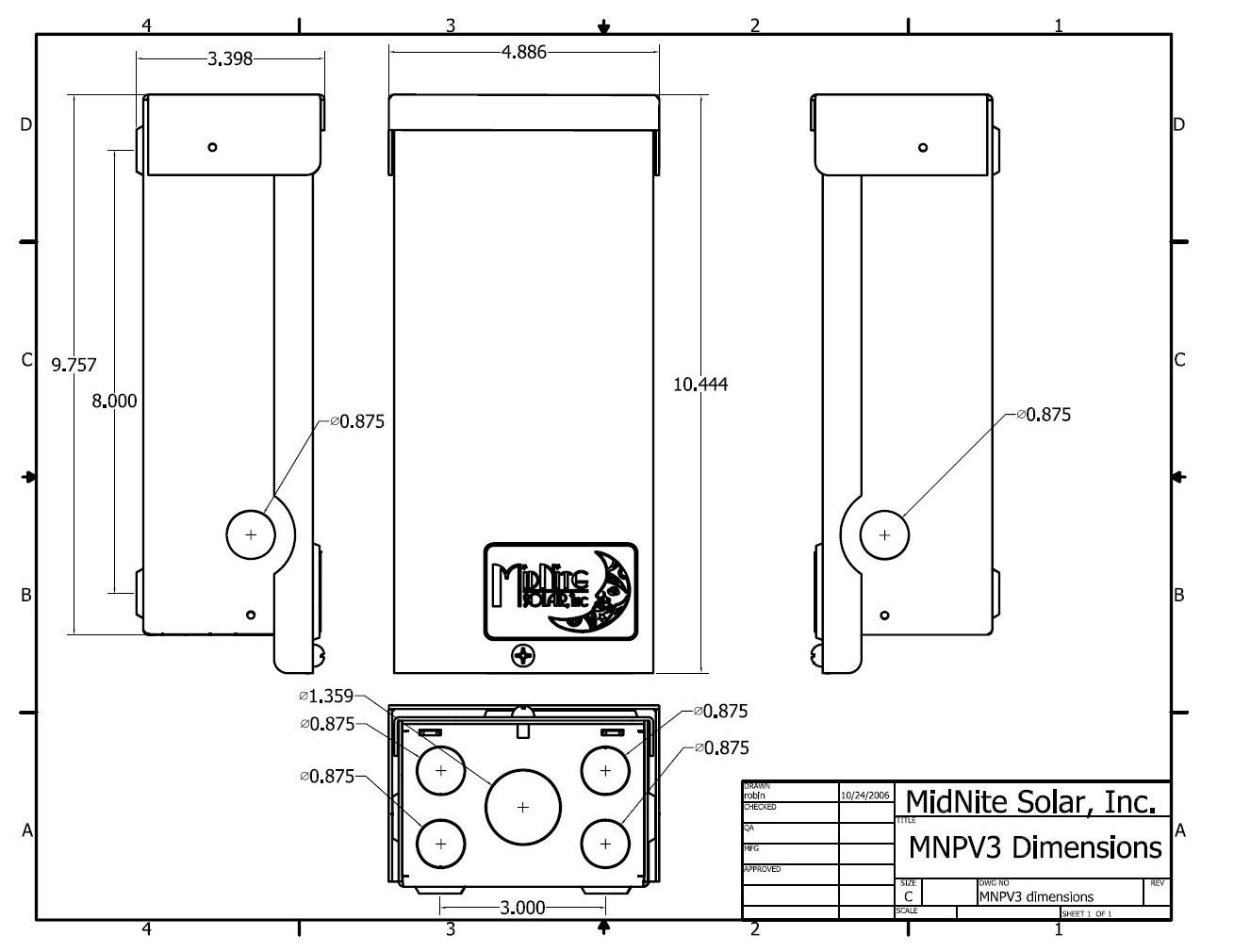 MidNite Solar MNPV3 Combiner