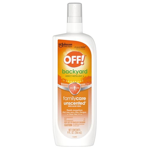 OFF! Family Care Insect & Mosquito Repellent Spritz, Bug Spray Containing 7% DEET, Unscented Repellent with Aloe Vera Protects Against Mosquitoes, 9 Oz