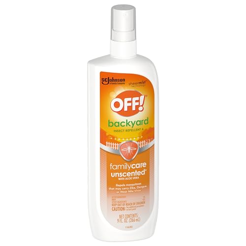 OFF! Family Care Insect & Mosquito Repellent Spritz, Bug Spray Containing 7% DEET, Unscented Repellent with Aloe Vera Protects Against Mosquitoes, 9 Oz