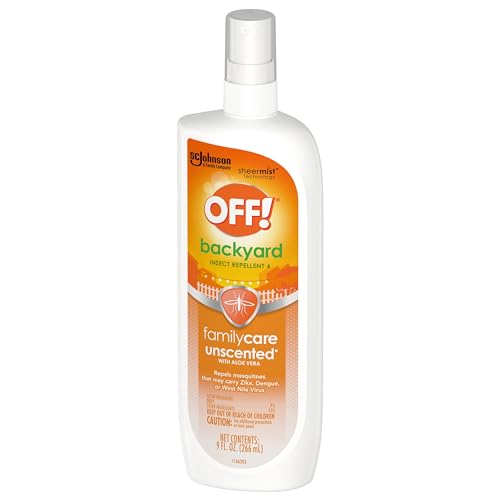 OFF! Family Care Insect & Mosquito Repellent Spritz, Bug Spray Containing 7% DEET, Unscented Repellent with Aloe Vera Protects Against Mosquitoes, 9 Oz