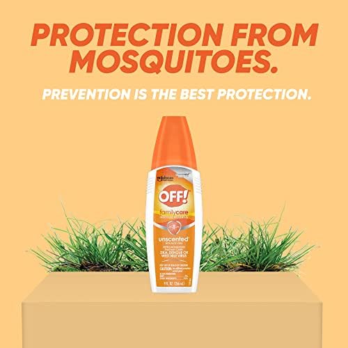 OFF! Family Care Insect & Mosquito Repellent Spritz, Bug Spray Containing 7% DEET, Unscented Repellent with Aloe Vera Protects Against Mosquitoes, 9 Oz