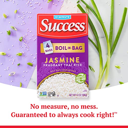 Success Boil-in-Bag Rice, Thai Jasmine Rice, Quick Rice Meals, 14-Ounce Box