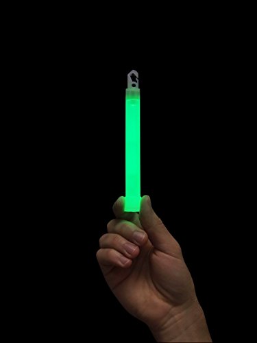 Cyalume Military Grade Green Glow Sticks - Premium Bright 6” ChemLight Emergency Glow Sticks with 12 Hour Duration (Bulk Pack of 10 Chem Lights)