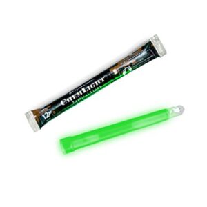 Cyalume Military Grade Green Glow Sticks - Premium Bright 6” ChemLight Emergency Glow Sticks with 12 Hour Duration (Bulk Pack of 10 Chem Lights)